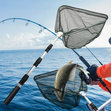 NEWEEN Telescoping Rubber Fishing Net, Collapsible Sturdy Pole Handle ...