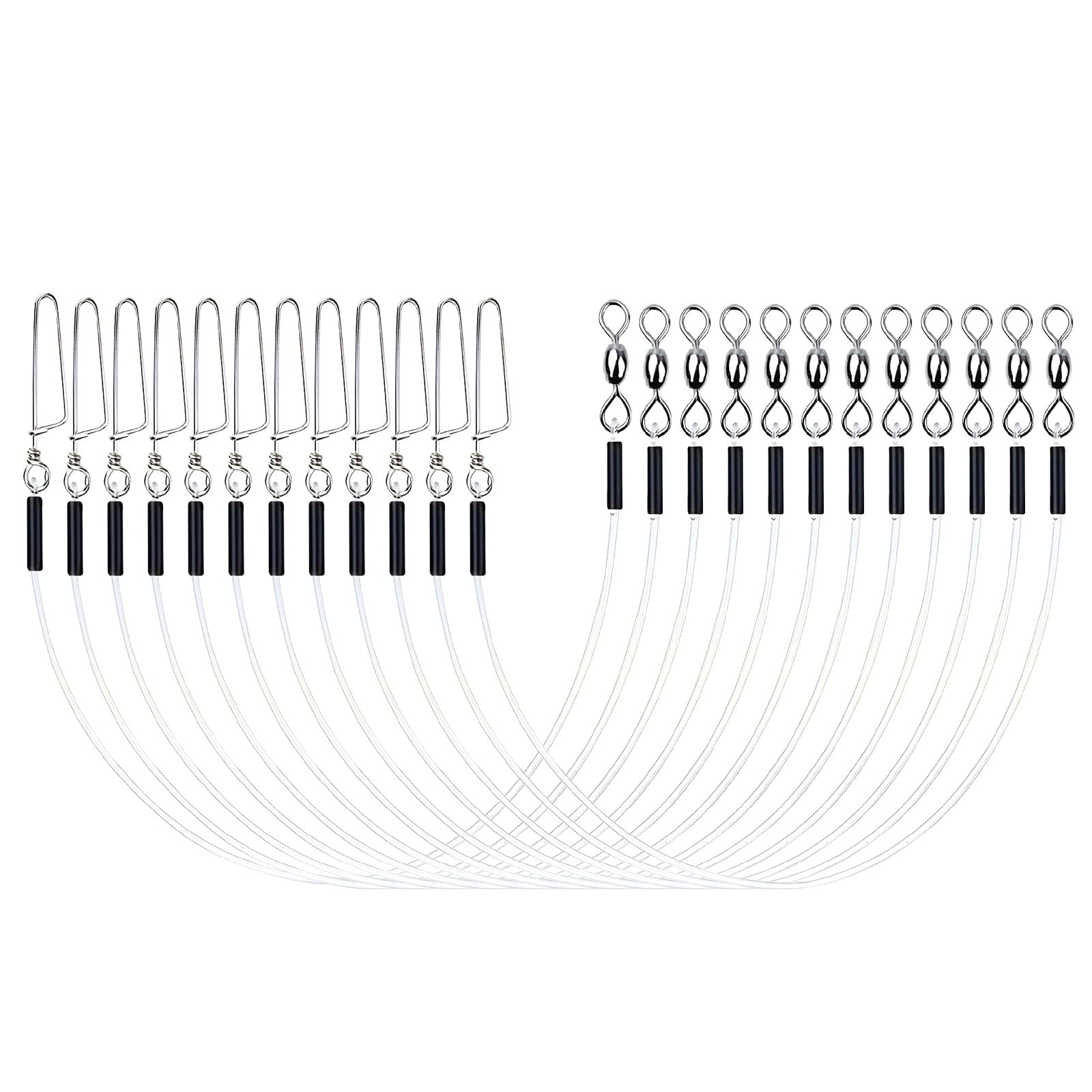 Fishing Leader Line with Swivels Fluorocarbon Leaders Set for Saltwater ...