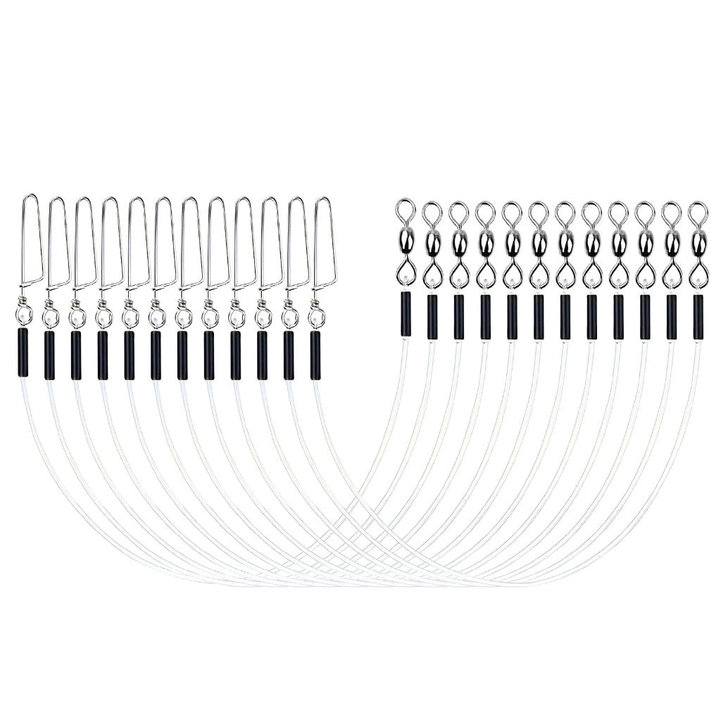 Fishing Leader Line with Swivels and Snap Fluorocarbon Leaders Set for ...