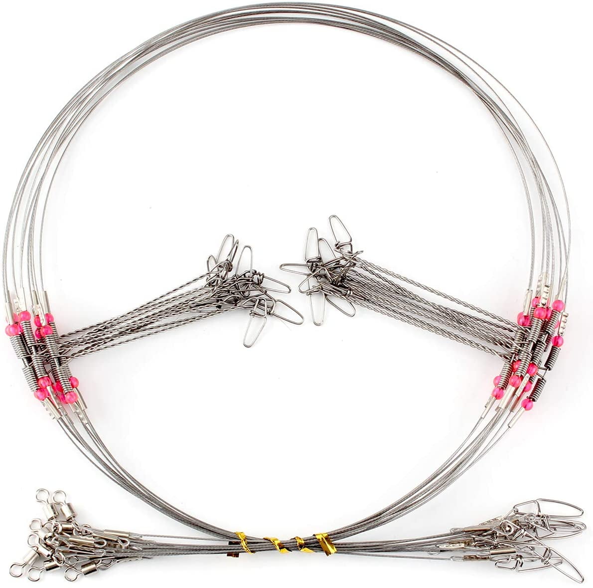 Fishing Leaders, Fish Line Stainless Steel Wire with Swivels Snap ...