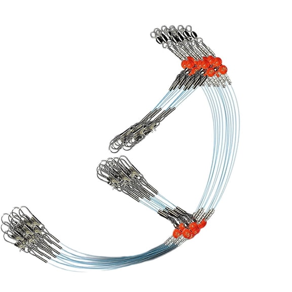 Fishing Leaders with Snap Swivels Fishing Wire Rig for Lures Bait or ...