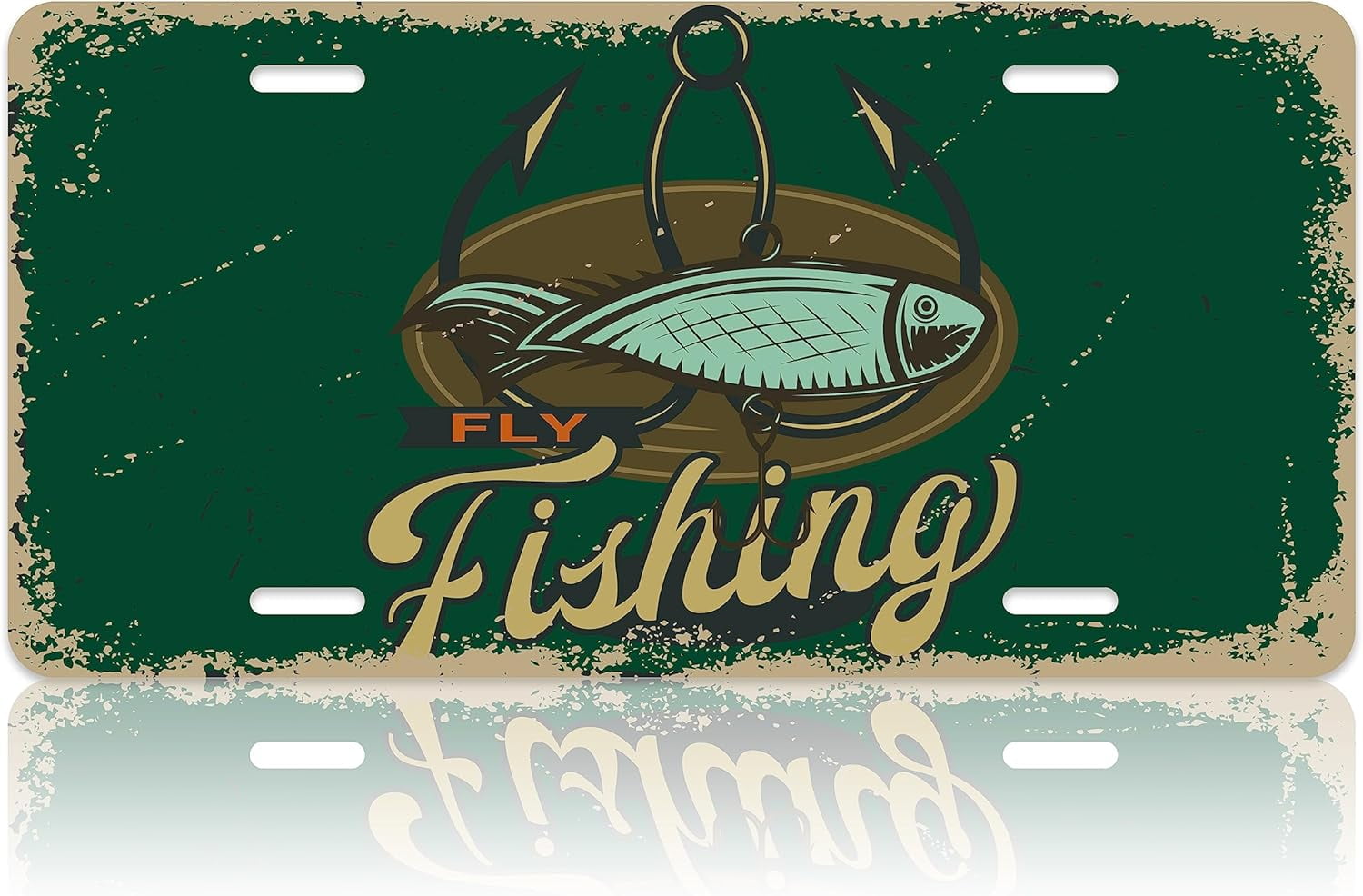 Fishing License Plate Vintage License Plate Cover Personalise Car Front ...