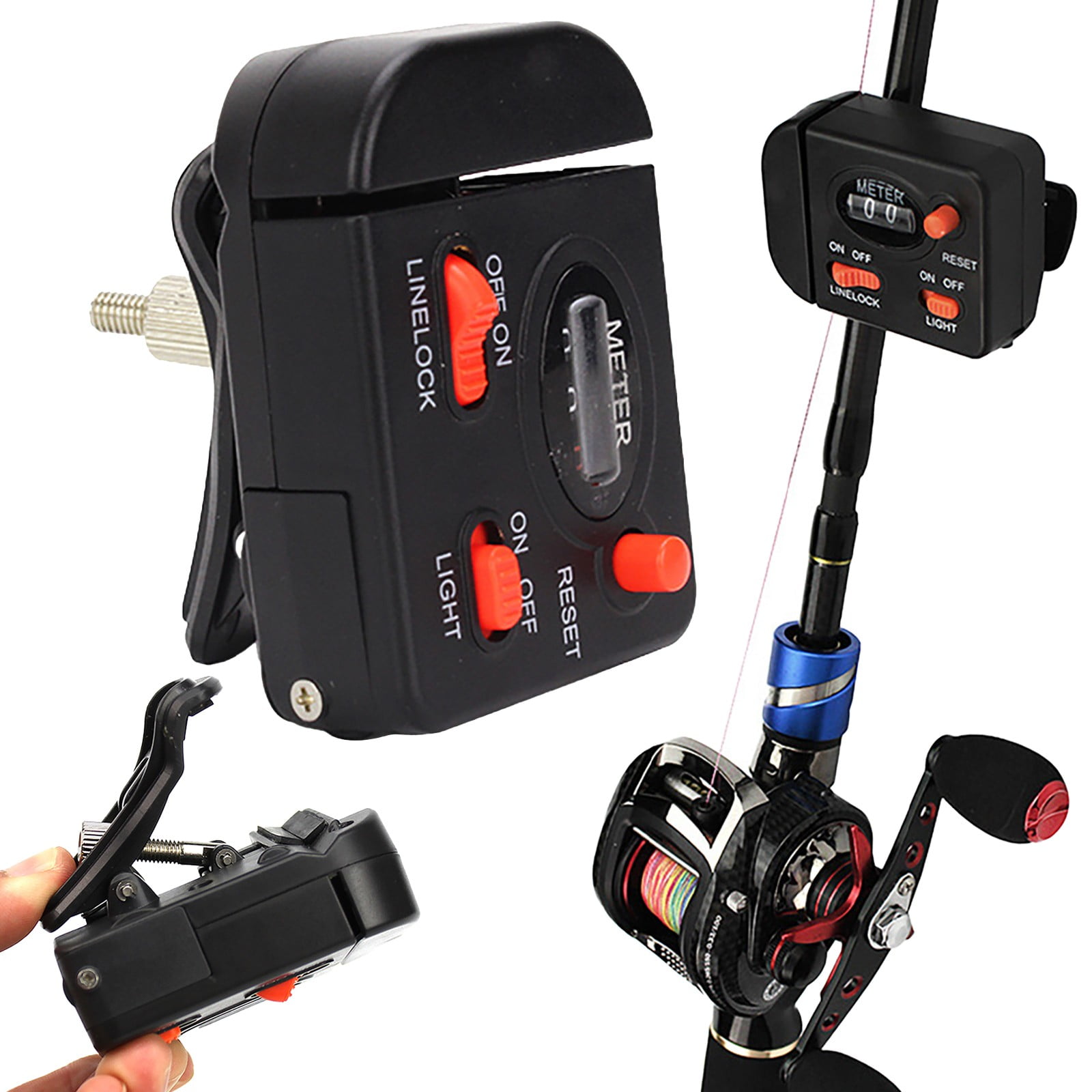 Fishing Line Counter, Professional Clip-on Fishing Rod Line Counter ...