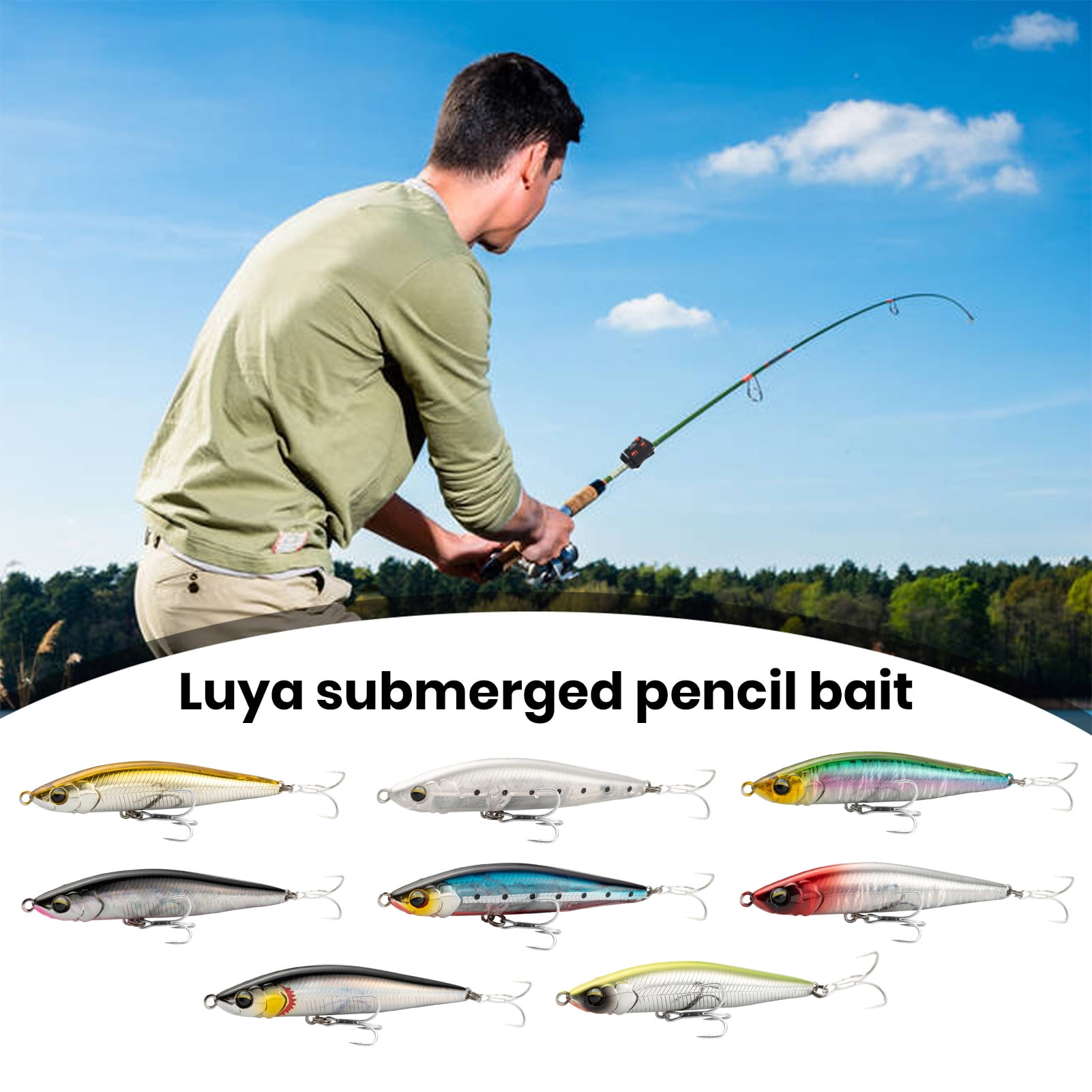 Fishing Lure Bait Simulation 3D Fisheye Vibration Spoon Spinner Double Sharp Hook Prevent Escape ...