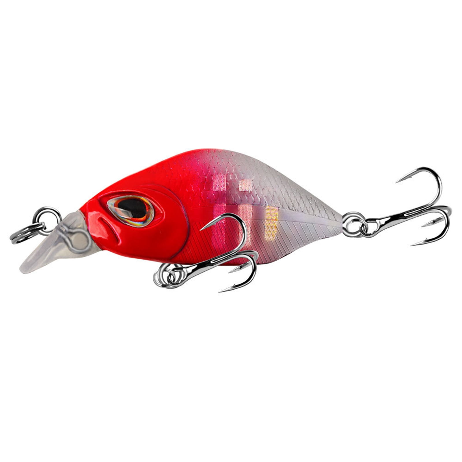Fishing Lure Hard Bait Crankbait with Treble Hooks Realistic 3D Eyes ...