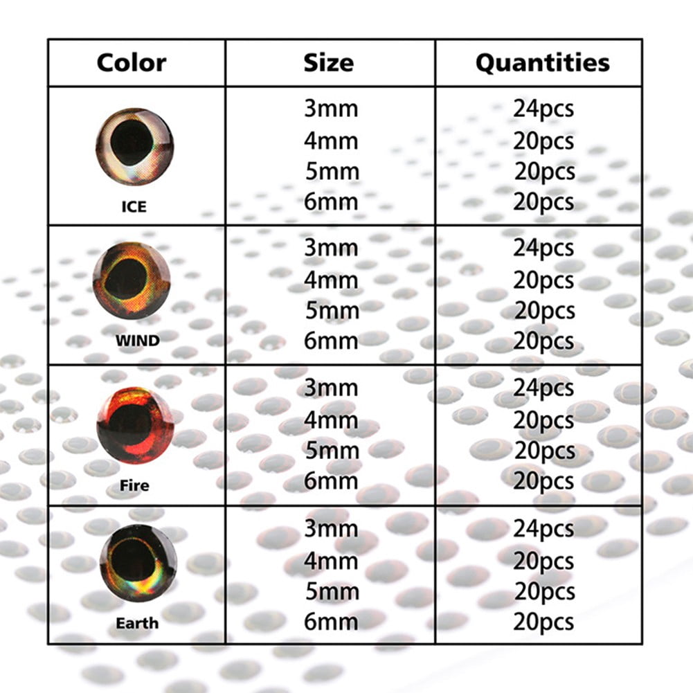 Fishing Lure Making Material With 336Pcs Of 4D Fish Eyes Various Sizes ...