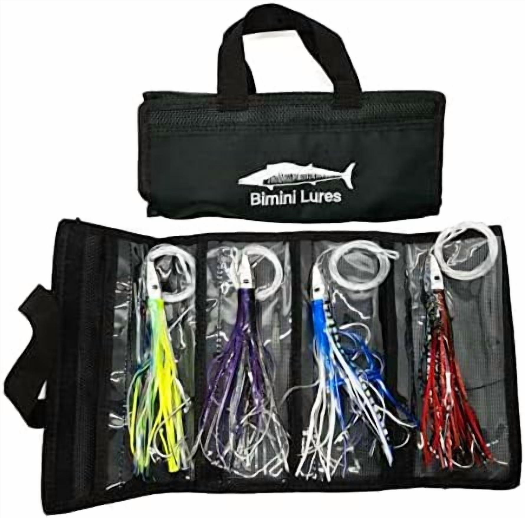 Fishing Lure Set of 4 Trolling Saltwater Skirted Lures: Rigged Lures ...