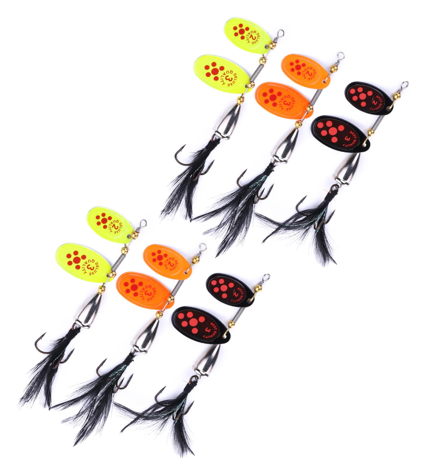 Fishing Lure Spinnerbaits, HENGJIA 6PCS Fishing Lures with Feathered ...