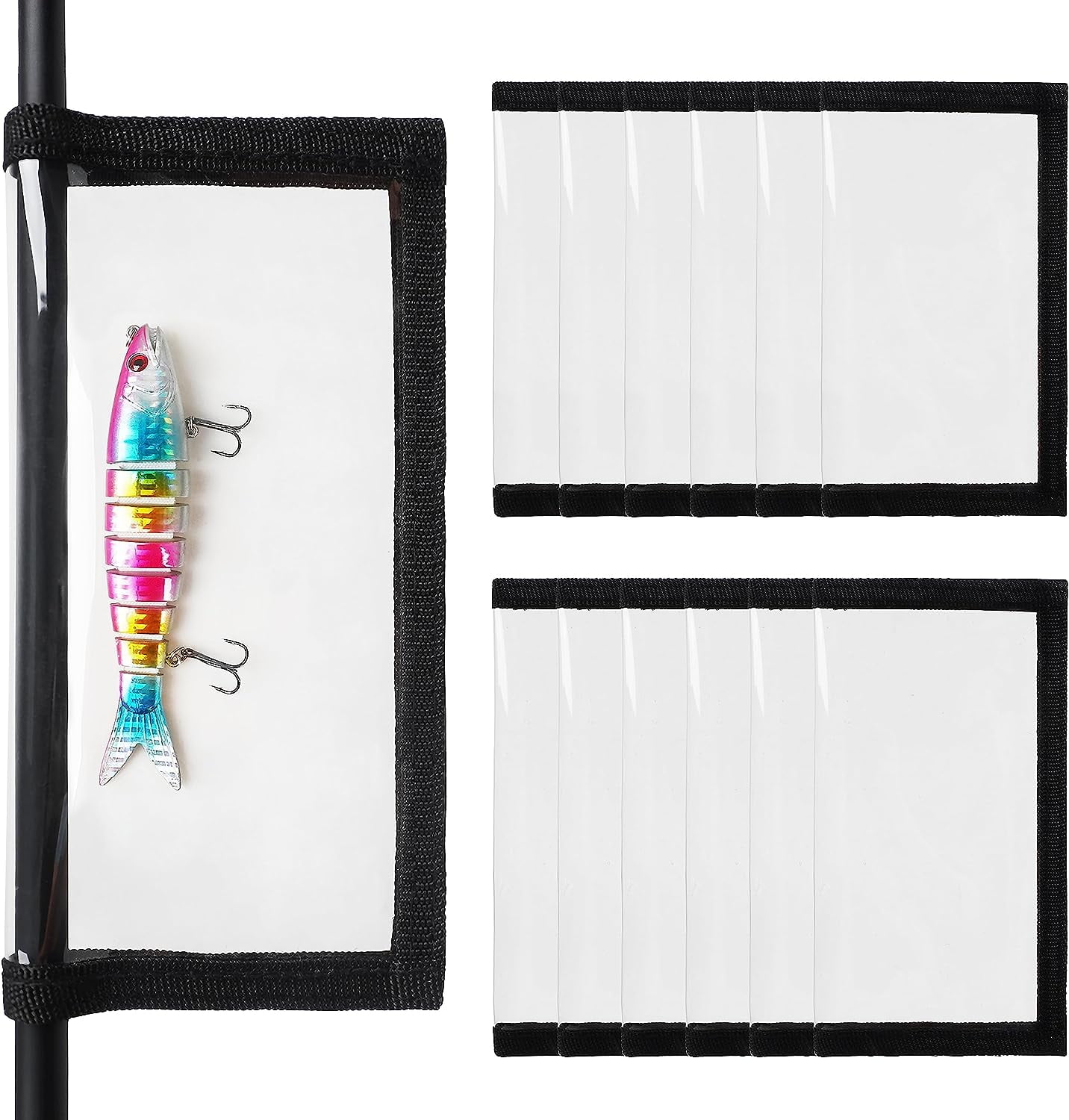 Fishing Lure Wraps, 12 Packs Fishing Bait Covers Clear PVC Lure ...