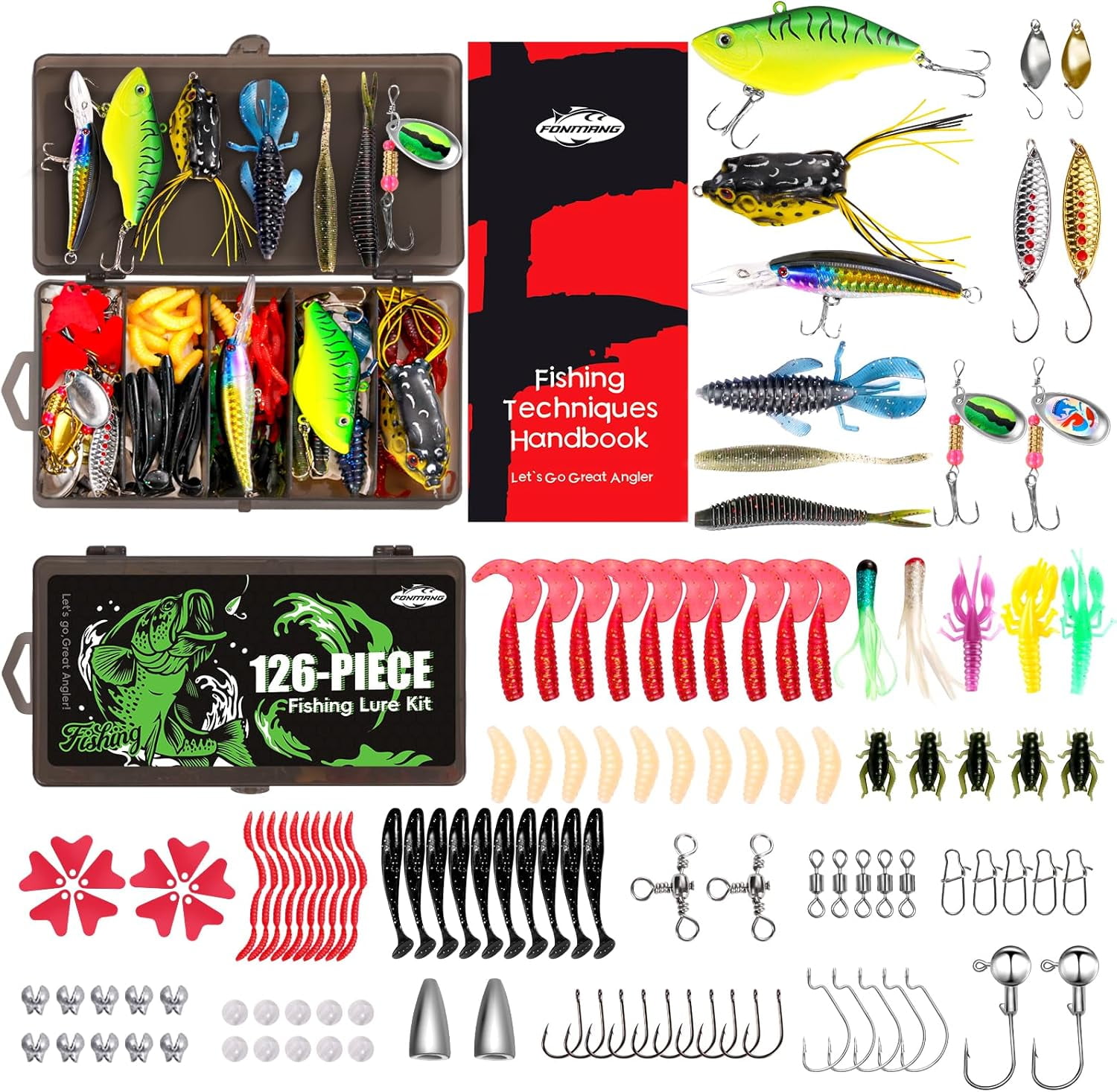 Fishing Lures - 2025 New Tackle Box with Tackle Included, Fishing Kit ...