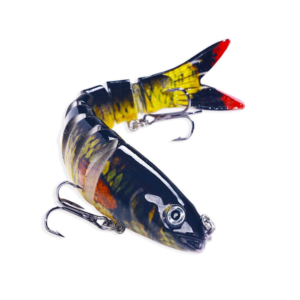 Fishing Lures 8-Segments Fish Bass Minnow Swimbait Baits Hook Lure ...
