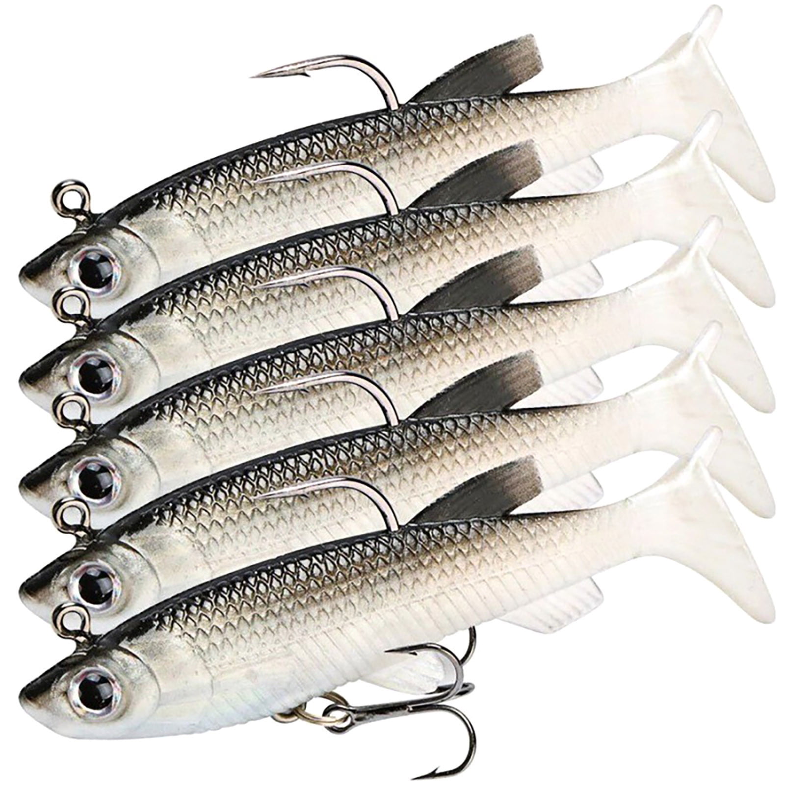 Fishing Lures Bream Bait Swimbaits, Pre-Rigged Jig Heads Paddle Tail ...