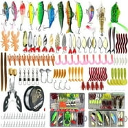 Elegantoss Portable Fun Fishing Lures Baits Kit Set in Tackle Box to ...