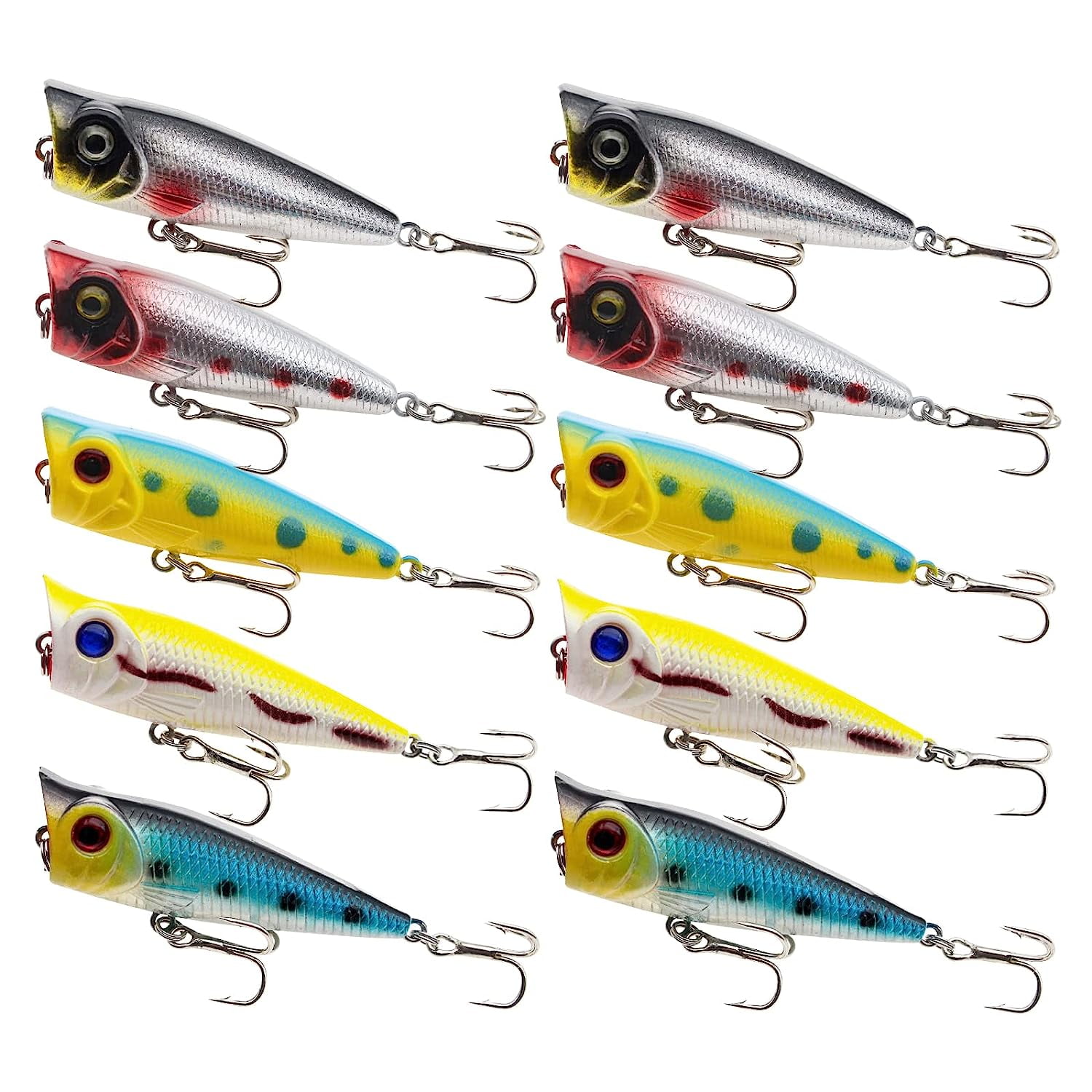 Fishing Lures, Minnow Popper Crank Baits Pencil Bass Trout Fishing ...