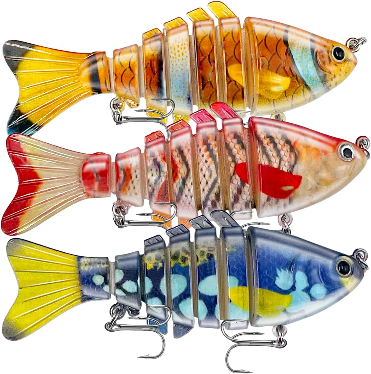 Fishing Lures Multi Jointed Fish Fishing Kits Slow Sinking Lifelike ...