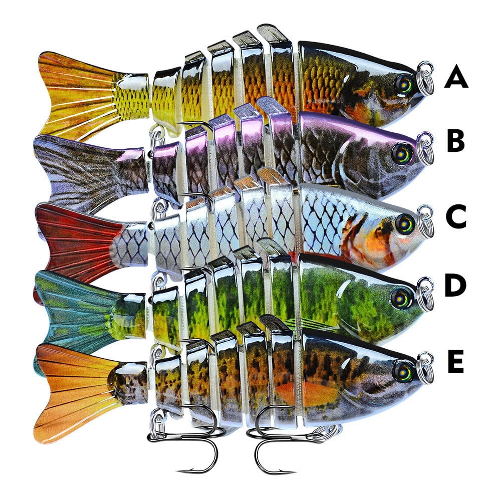 Fishing Lures, Plastic Hard Baits, 10cm 15.5g Multi-Segmented with 7 ...