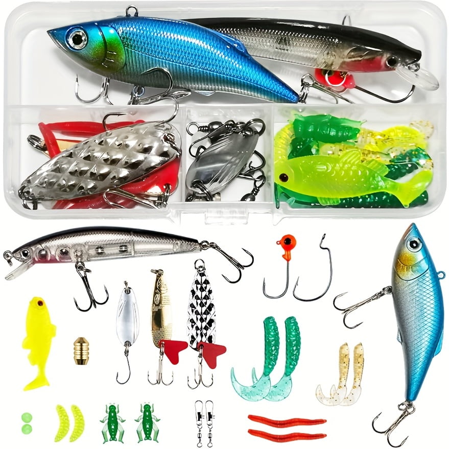 Fishing Lures Set Fish Lure kit for Bass Trout Salmon Freshwater Fish ...