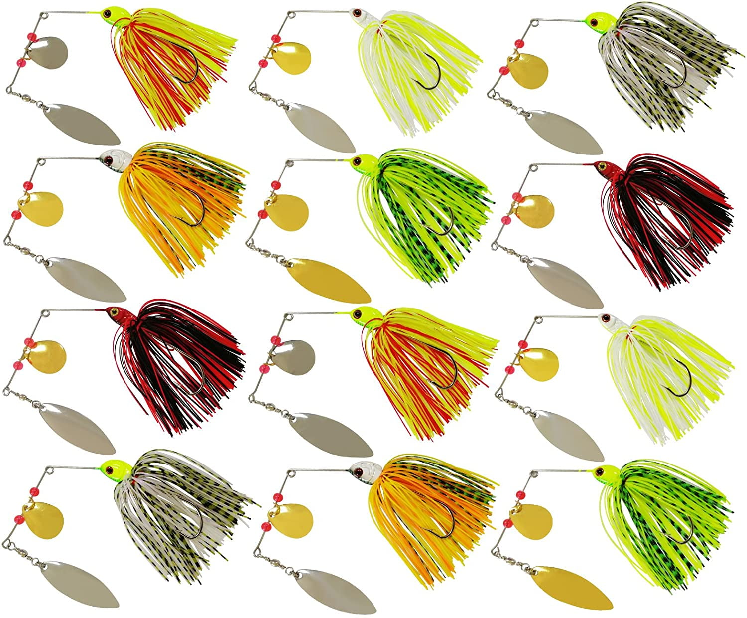 Fishing Lures Spinnerbait, Hard Metal Spinner Bait Kit Jigs Lure for ...