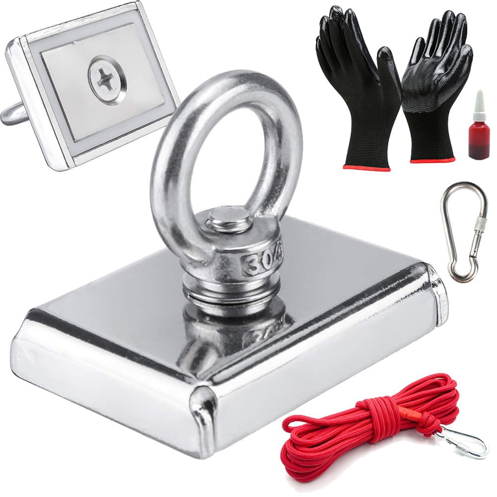 Fishing Magnet Set Pull Force Strong Neodymium Magnetic Outside Sports ...