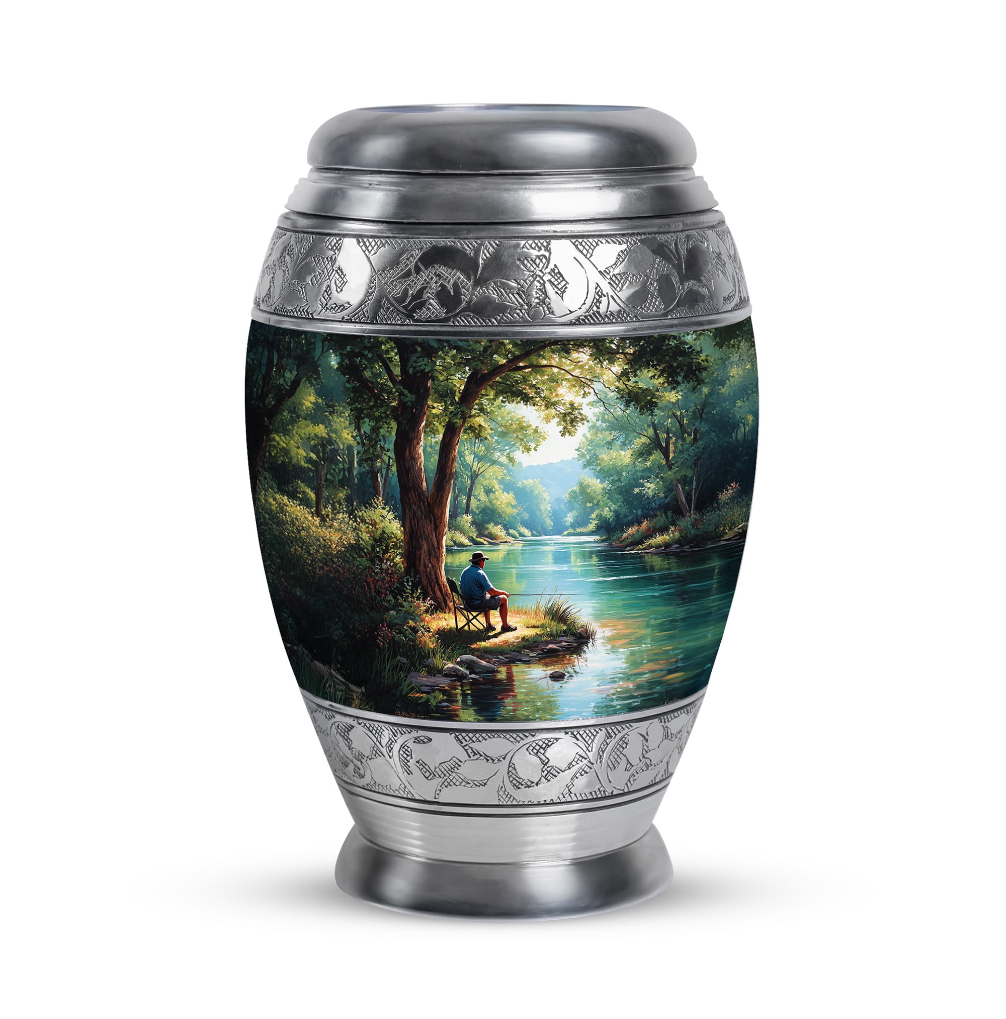 Fishing Man Keepsake Cremation Urn For Ashes For Women Small - Blue ...