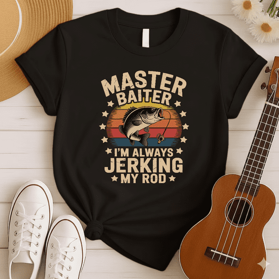 Fishing Master Baiter Retro Angler Humor Outdoor Life Unisex T-shirt ...