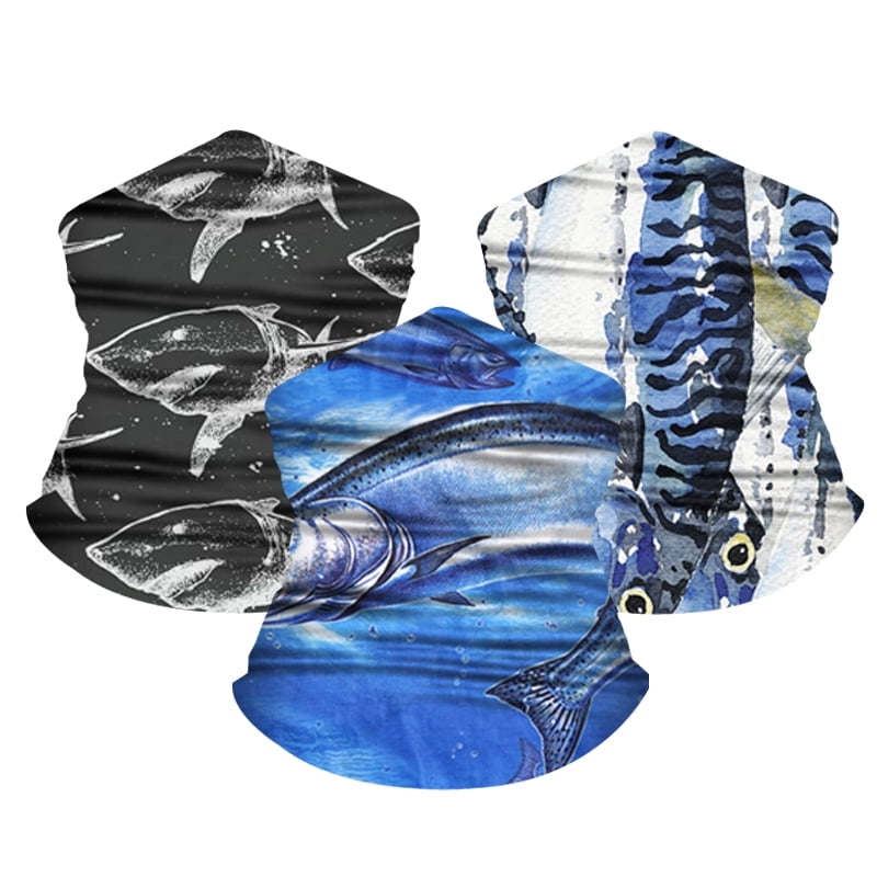Fishing Neck Gaiter Sun Protection Face Mask 3Pcs UPF 50+ UV Sun ...