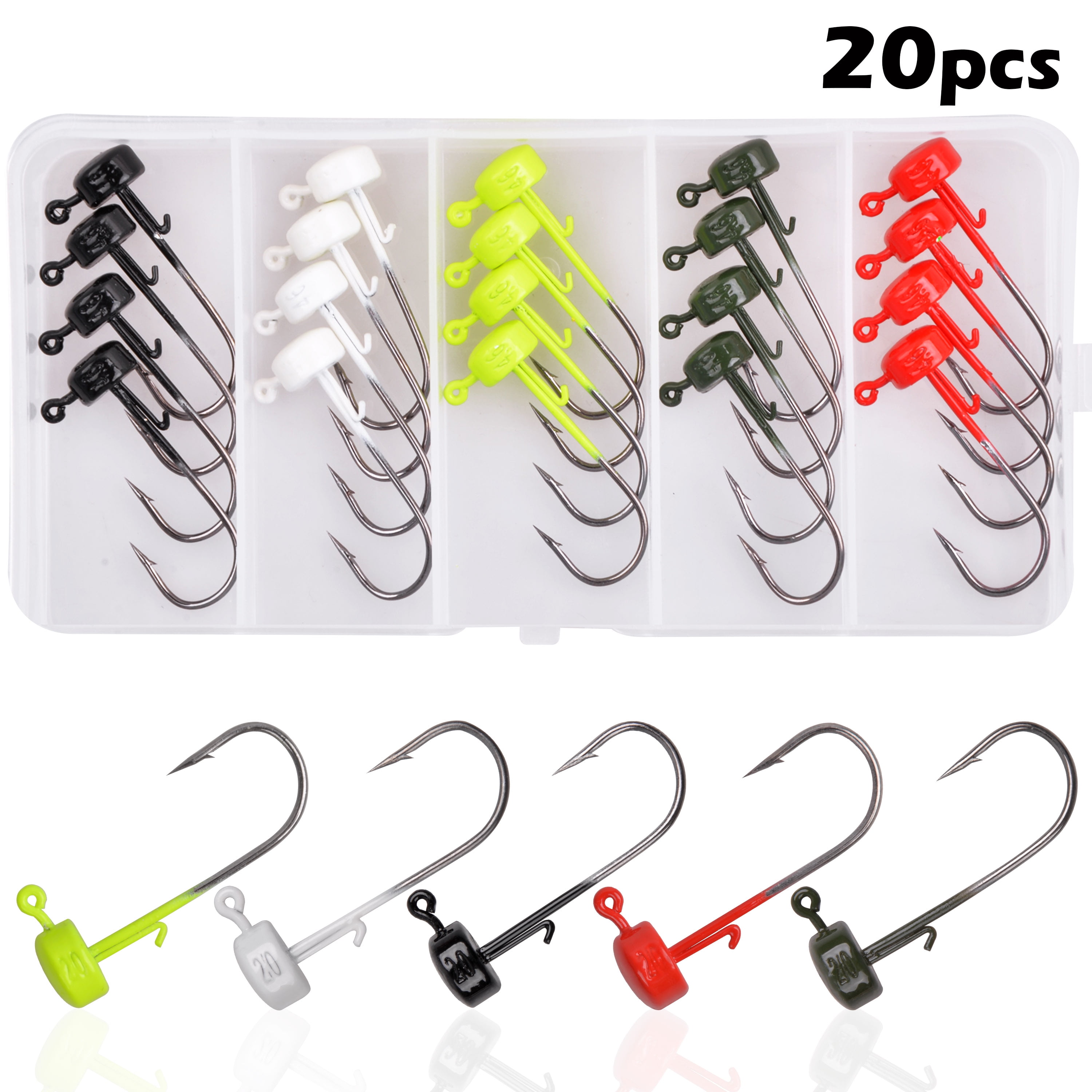 Fishing Ned Rigs Jig Hook Kit Mushroom Jig Head for Soft Lures, 1/6oz ...