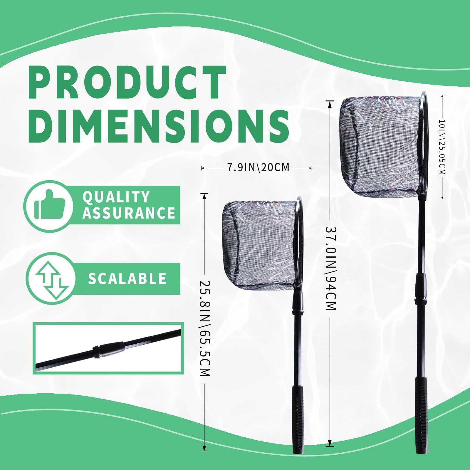 Fishing Net 2 Pack Retractable Lightweight Landing Net with Aluminum ...