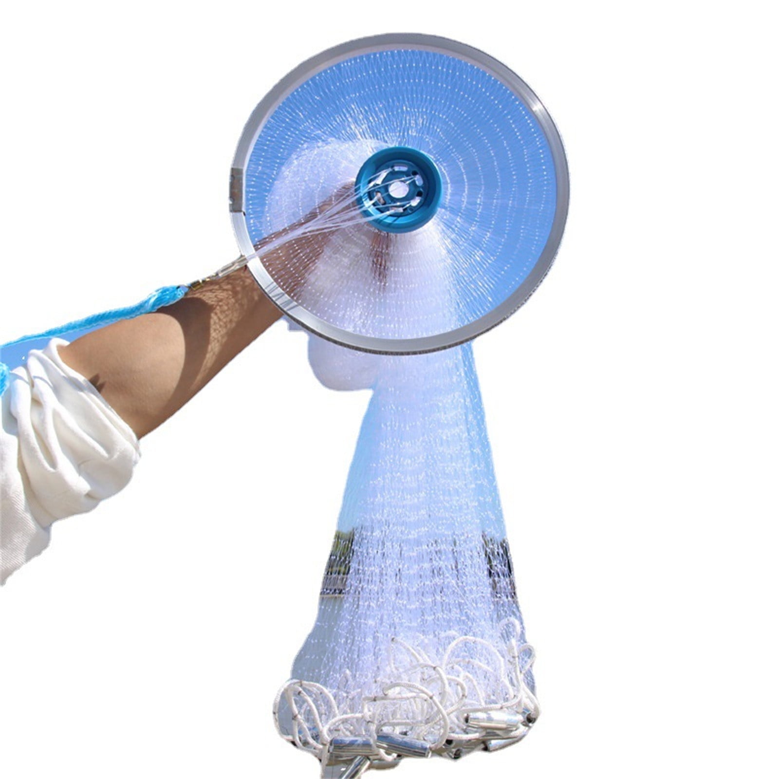 Fishing Net Cast,Aluminum Ring Fishing,Mesh Throw Cast Net with Sinker ...