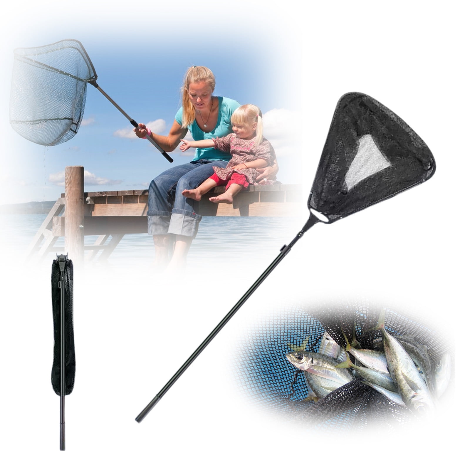 Fishing Net Collapsible Fish Landing Net Foldable Portable Fish Net ...