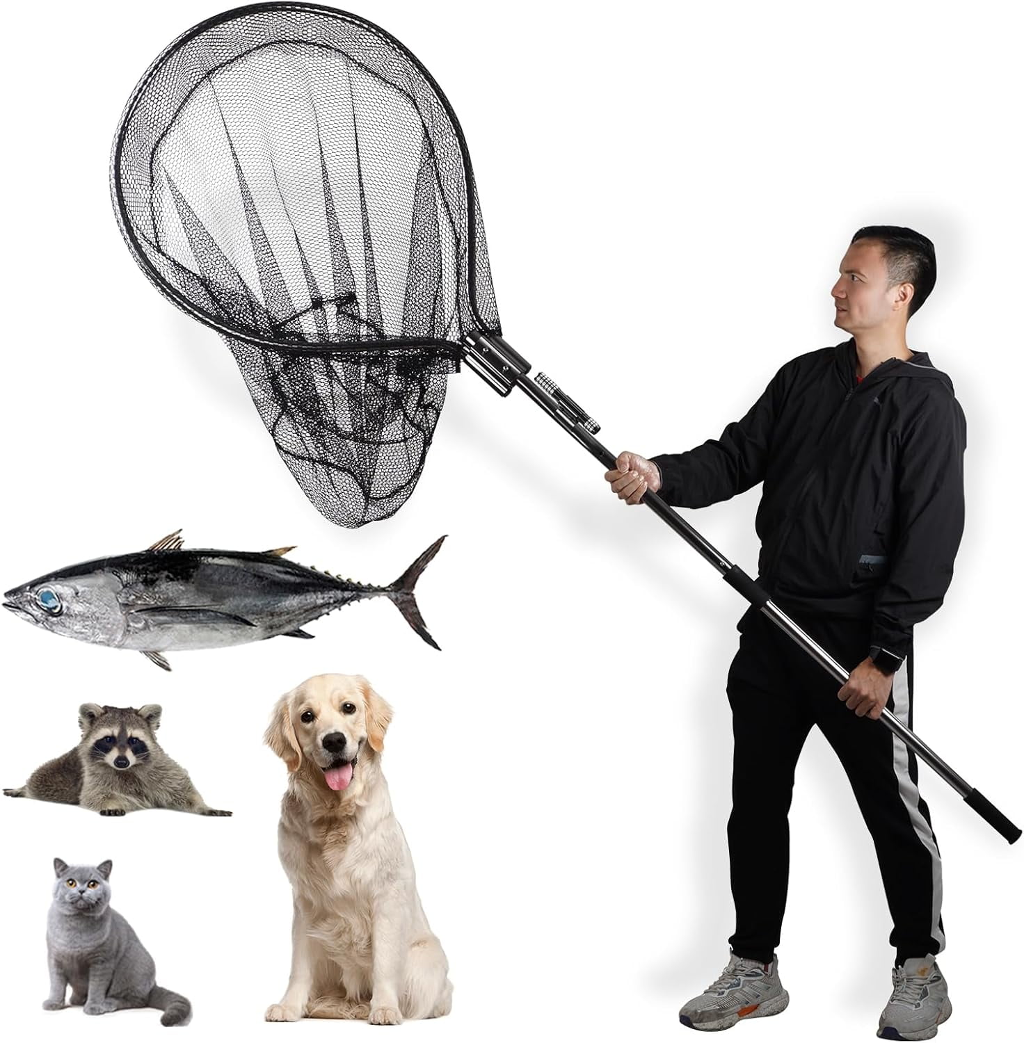 Fishing Net Dog Catch Net Pole Animal Catching Net Wildlife Control ...