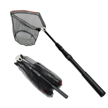 NEWEEN Telescoping Rubber Fishing Net, Collapsible Sturdy Pole Handle ...