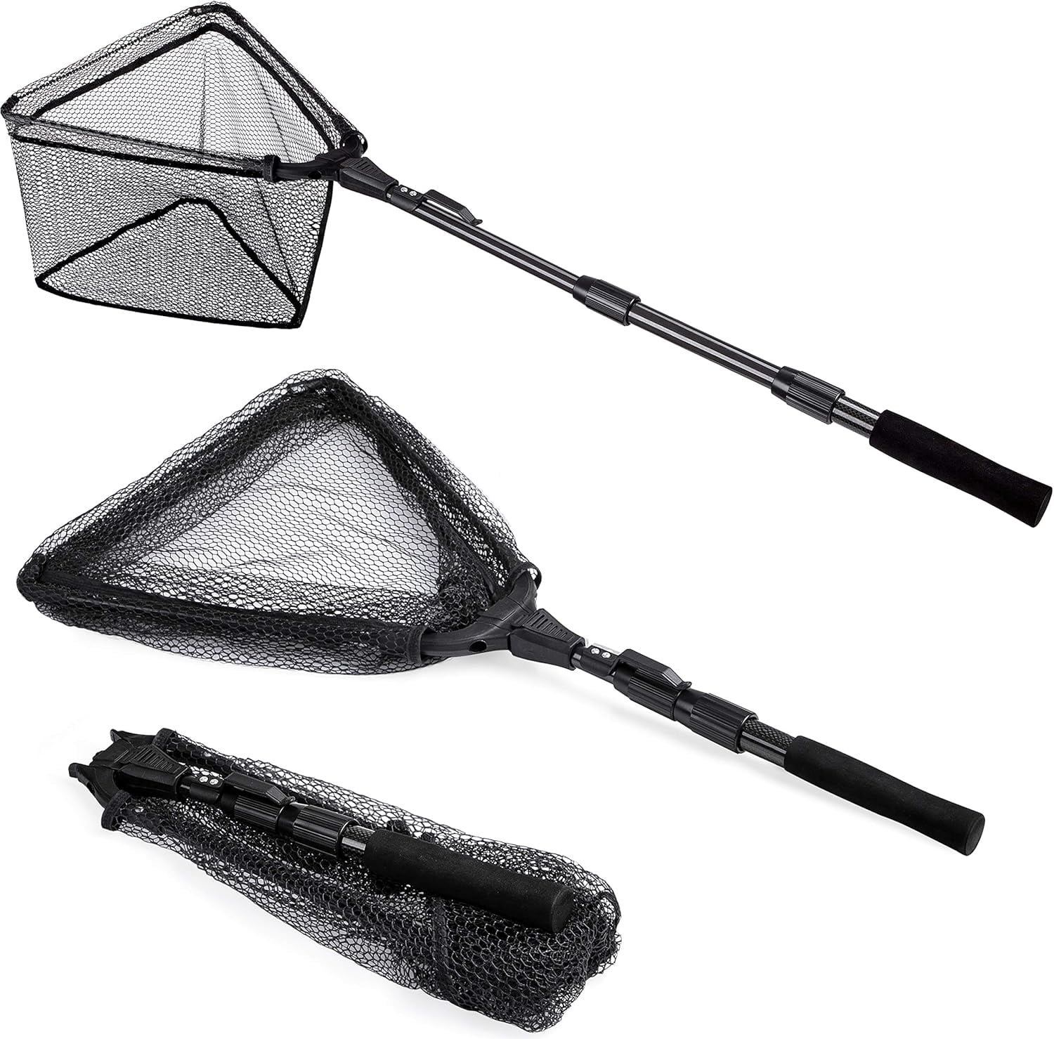 Fishing Net Fish Landing Net, Foldable Collapsible Telescopic Pole ...