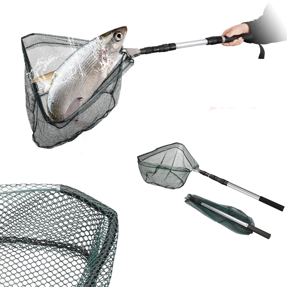 Fishing Net Fish Landing Net with Collapsible Telescopic Pole Handle ...
