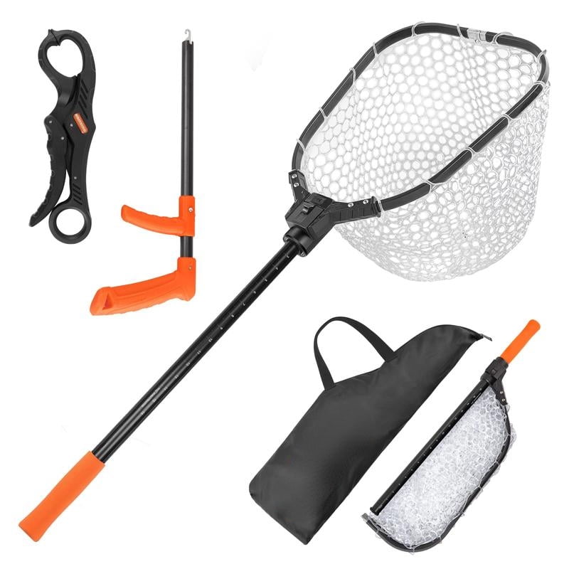 Fishing Net, Foldable Extendable Fish Landing Net, Lightweight ...