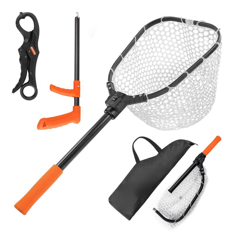 Fishing Net, Foldable Extendable Fish Landing Net, Lightweight ...