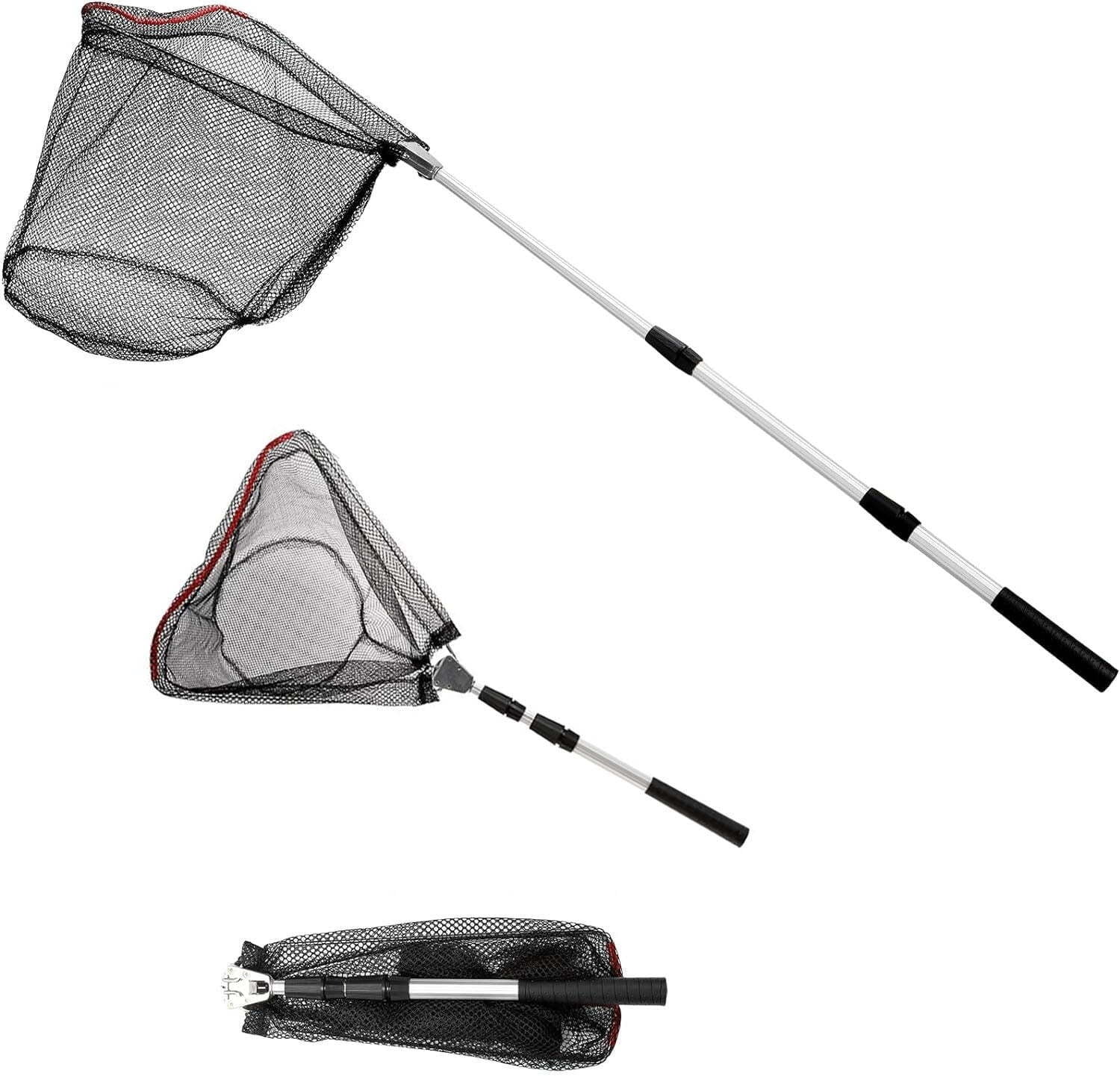 Fishing Net Long Handle, Fish Landing Net with Telescopic Pole Handle ...