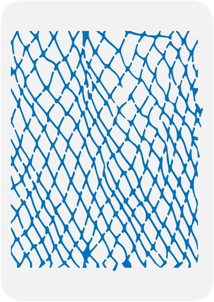 Fishing Net Painting Stencil 8.3x11.7inch Reusable Fishing Net Pattern ...