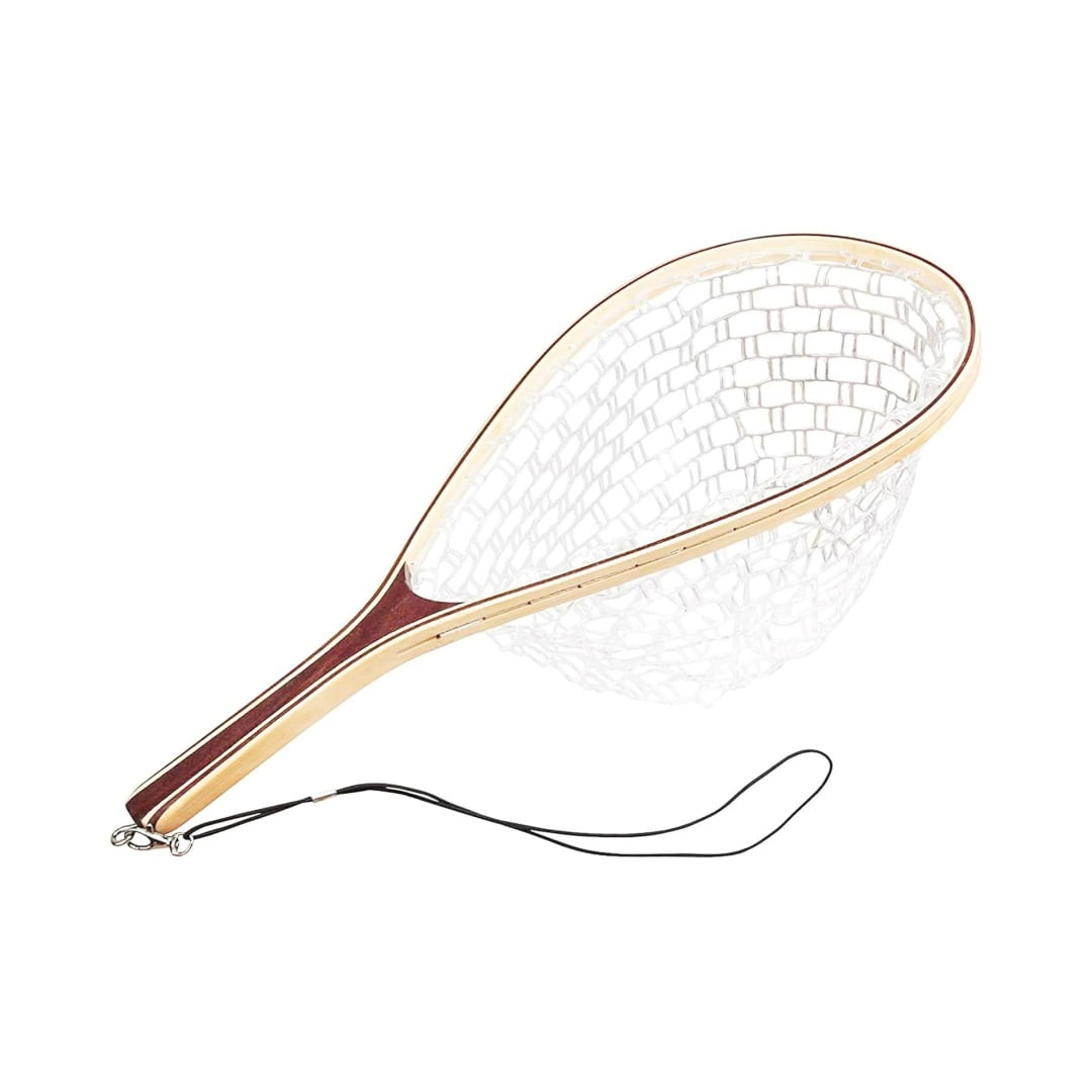 Fishing Net for Trout, Fly Fishing Net with Soft Rubber Mesh, Wooden ...