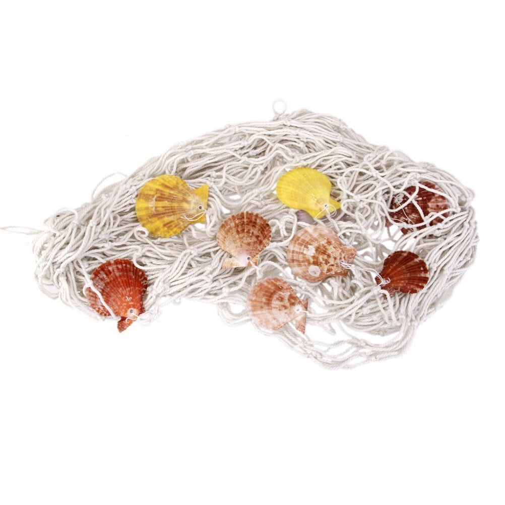Fishing Net Wall Decor Nautical Shell Decoration Fishnets The ...