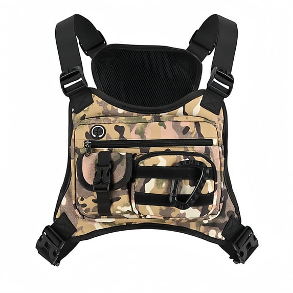 Fishing Nylon Backpack, Outdoor Chest Pack with Adjustable Shoulder ...