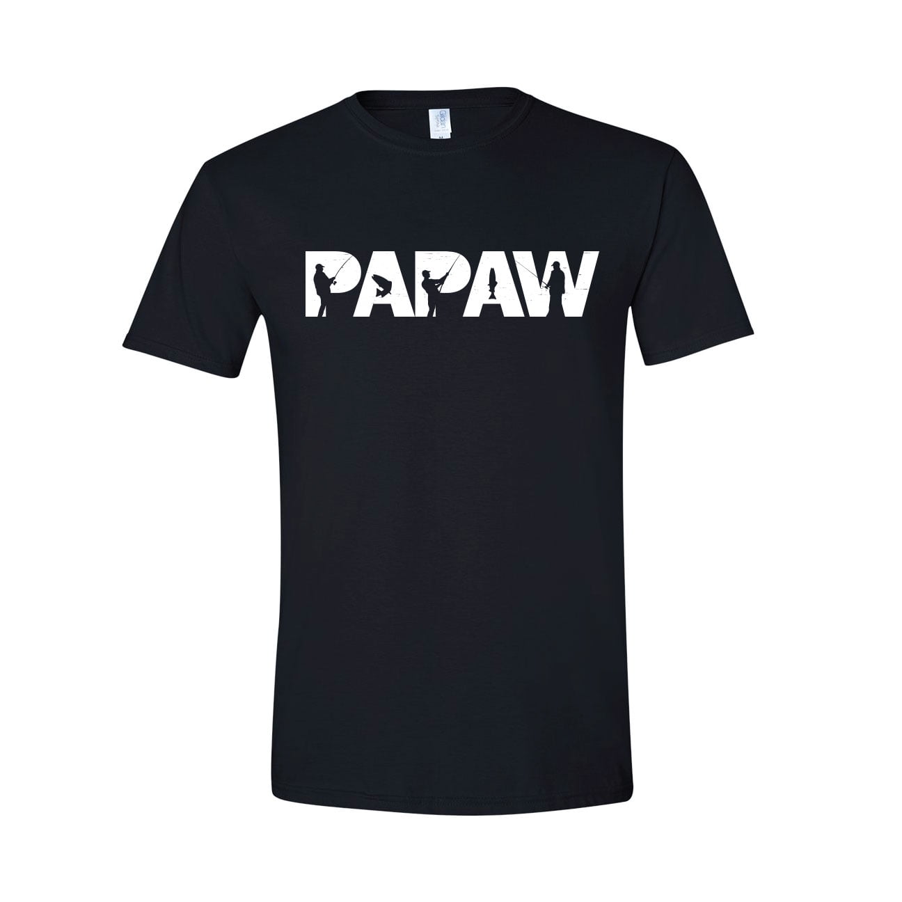 Fishing Papaw Silhouette, Fishing Gift for Men, T-Shirt for Him, Black ...