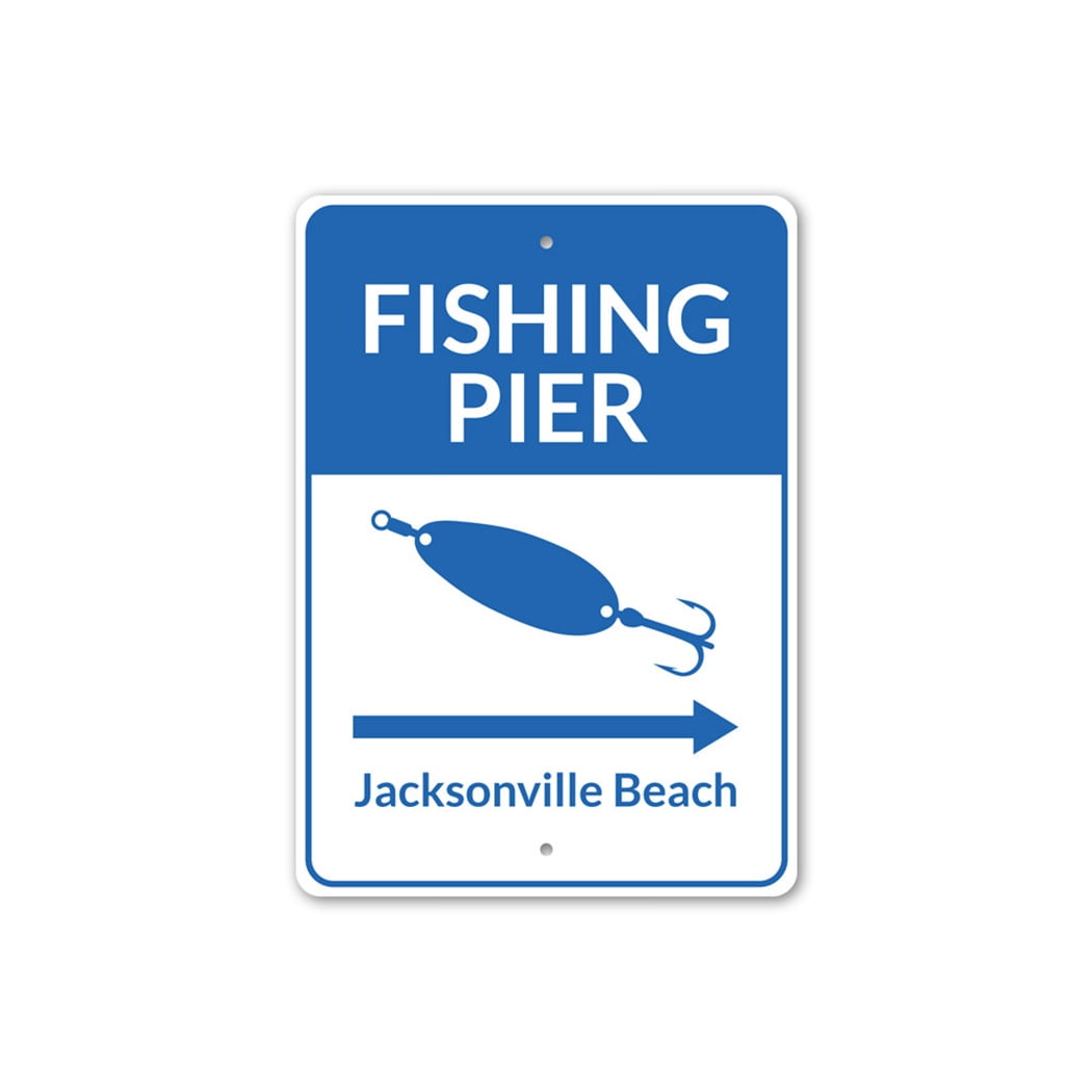 Fishing Pier, Destination Guide Sign, Beach Arrow Sign, Fisherman Sign ...