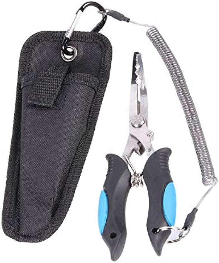 Fishing Pliers 6.5 In Long Nose Stainless Steel with Sheath and Lanyard ...