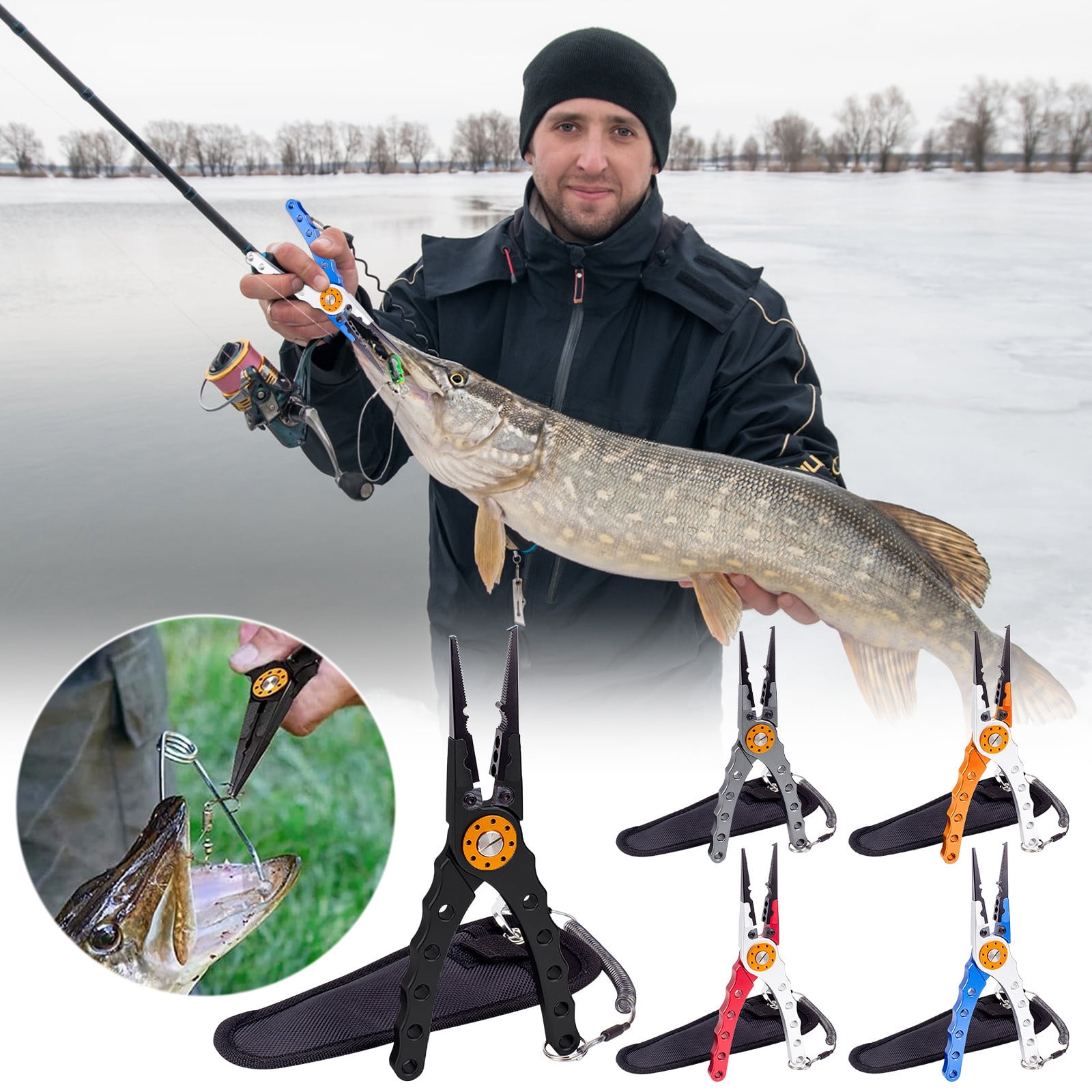 Fishing Pliers, Saltwater Stainless Steel, Fishing Tool, Rubber Handle ...