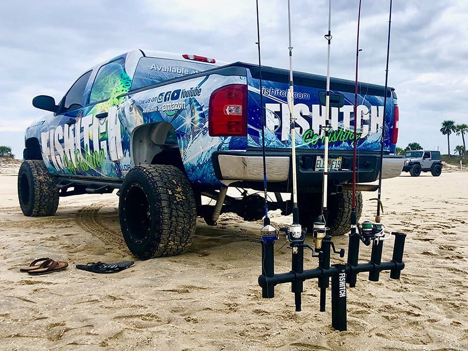 Fishing Pole Holder for The Hitch of Your Car (6 Rod Holders) - Walmart.com