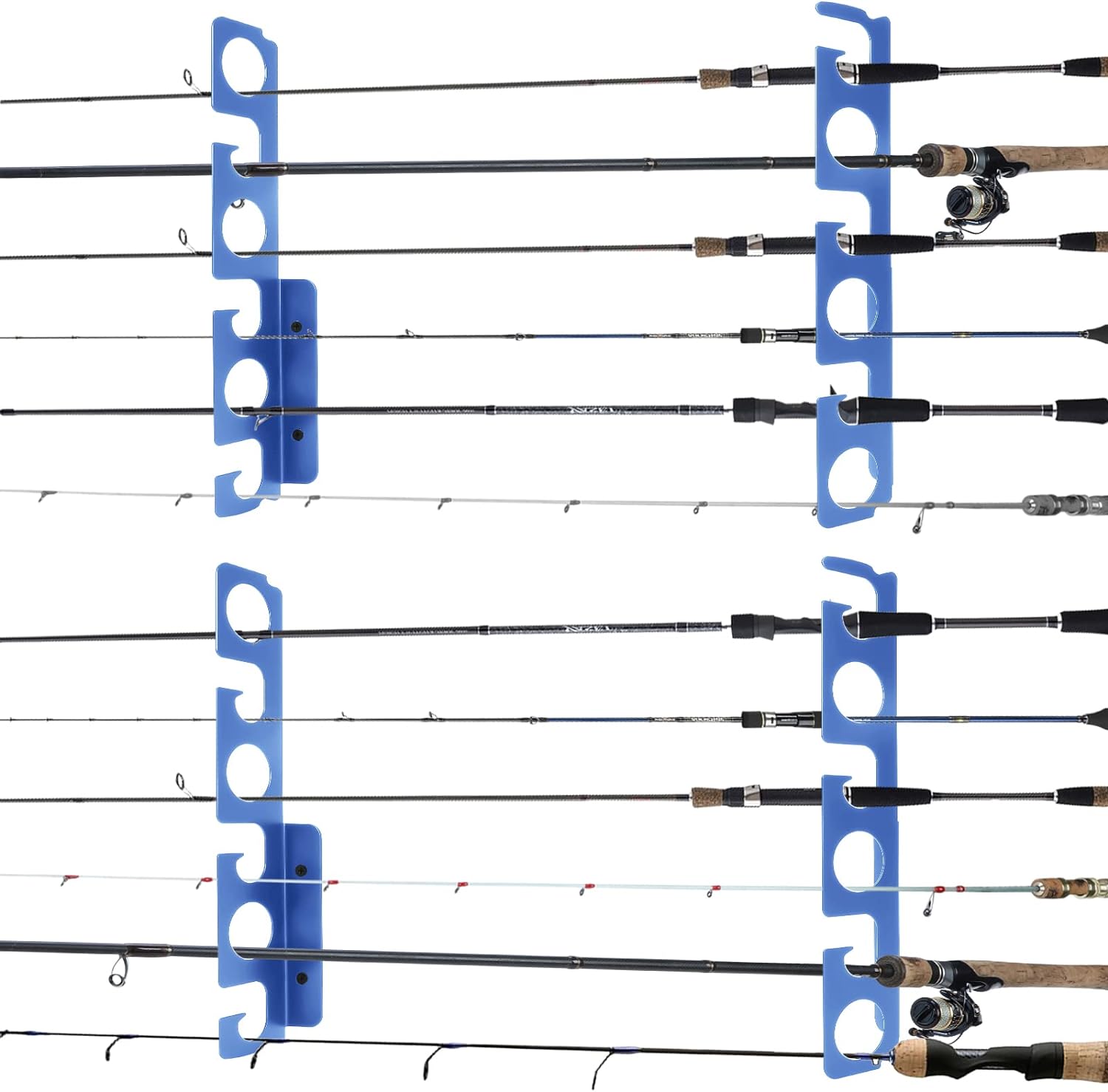 Fishing Pole Holders Fishing Rod Holders for Garage, Holds 12 Rods ...