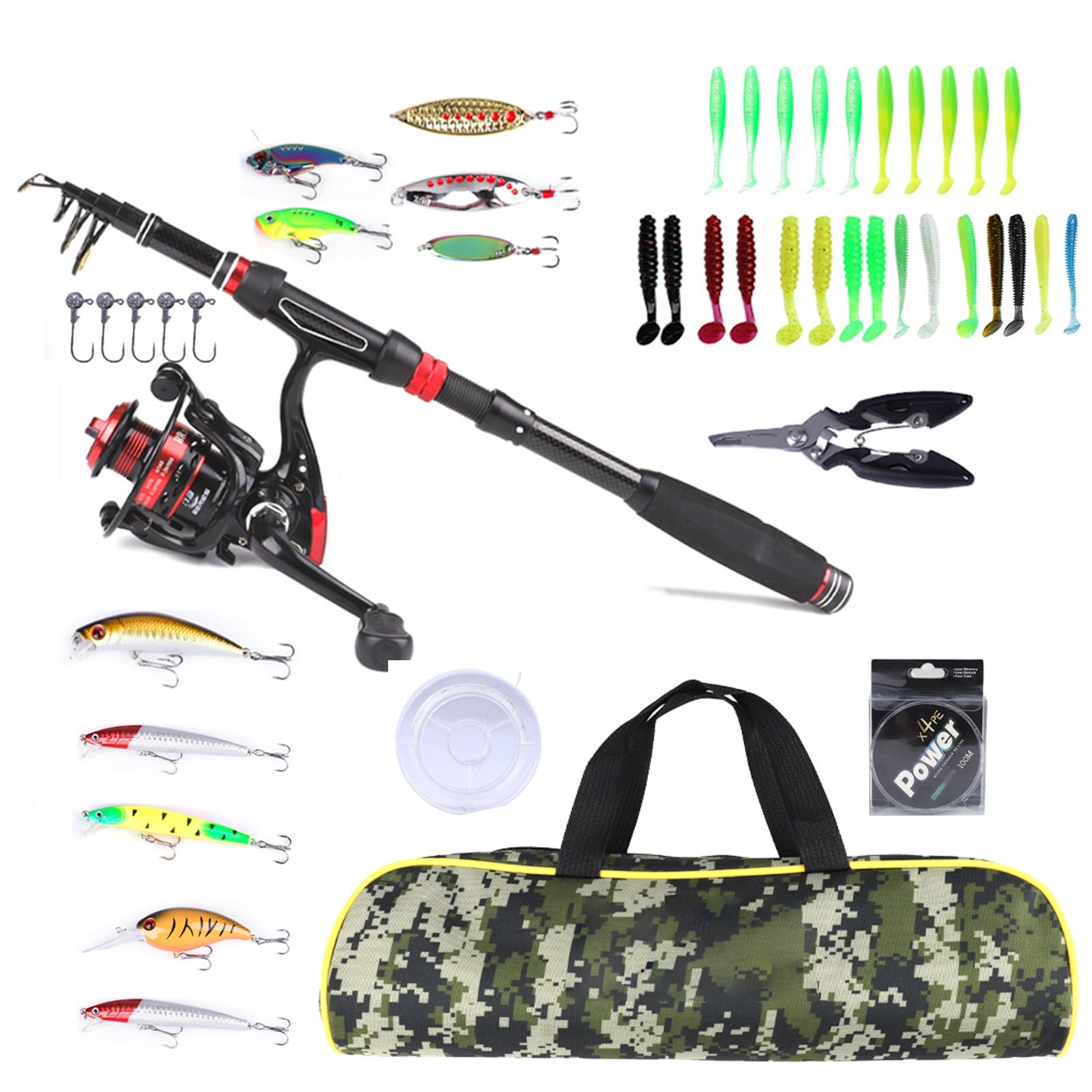 Fishing Pole Kit | Telescopic Fishing Rod and Reel Combo Kit | Portable ...