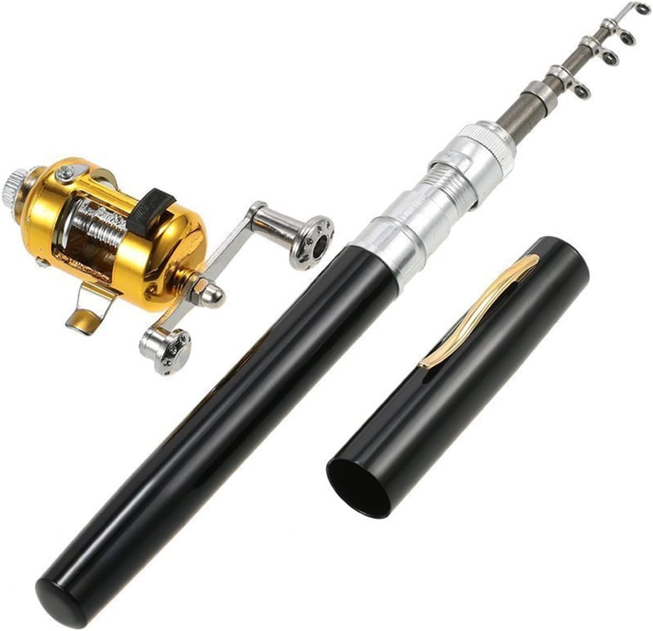 Fishing Pole, Pocket Pen Fishing Rod, Telescopic Portable Aluminum ...