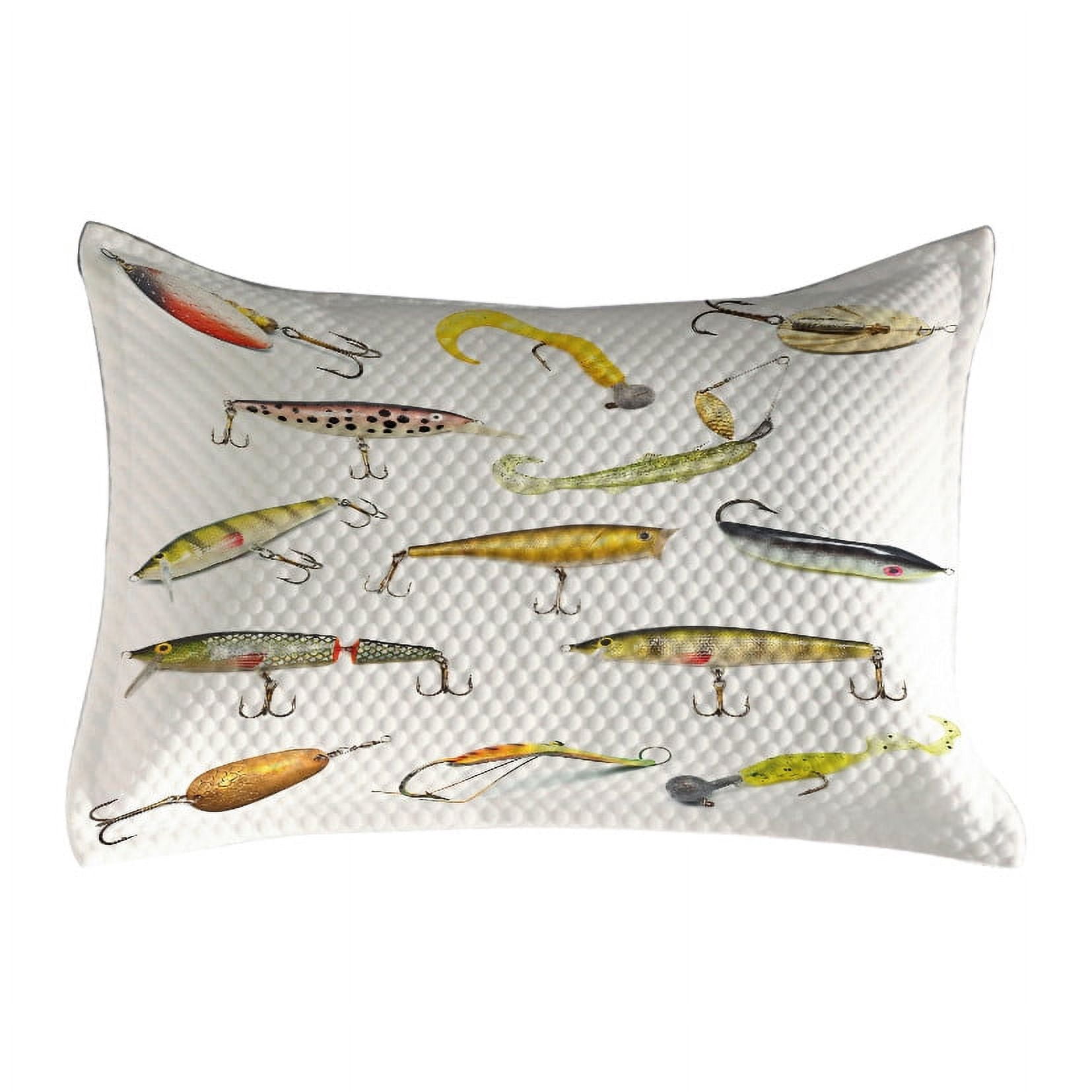 Fishing Quilted Pillowcover, Fishing Tackle Bait for Spearing Trapping ...